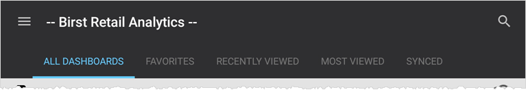 How do I quickly find a dashboard on Android