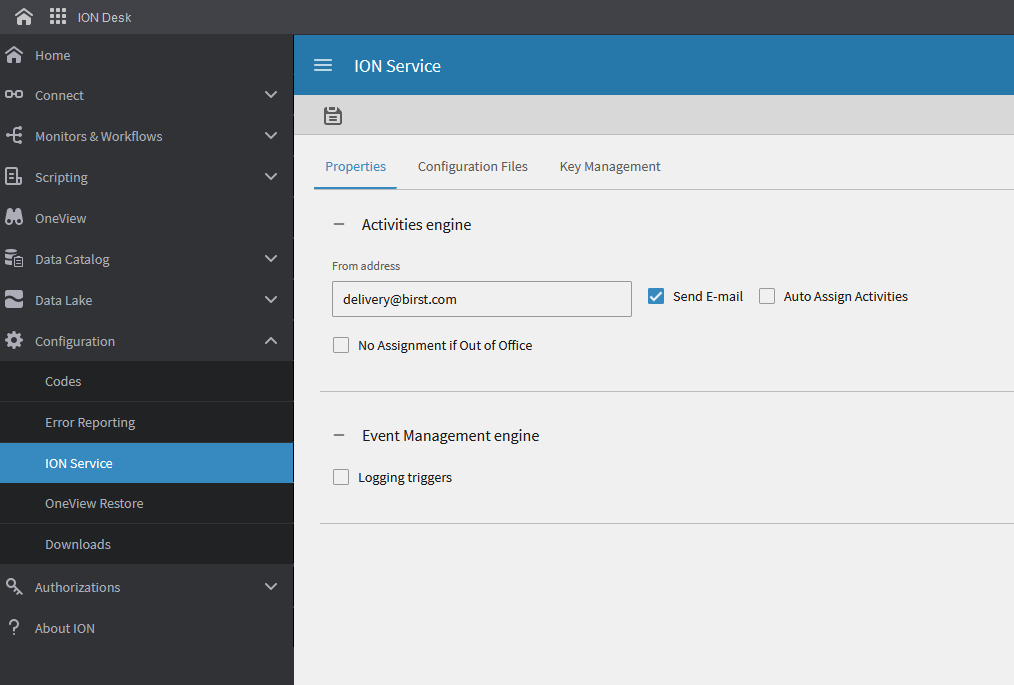 Enabling ION notifications