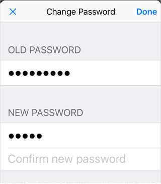 How do I change my Birst password on iOS?