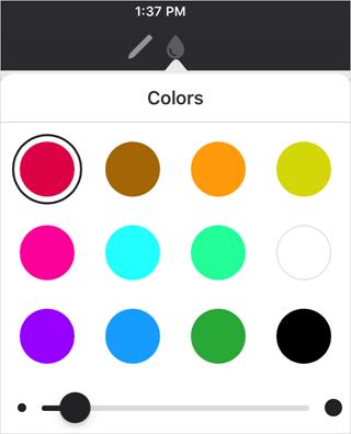 How do I annotate a dashboard and share it on iOS?