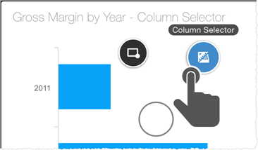 Can I change the columns that are shown in a chart on iOS?