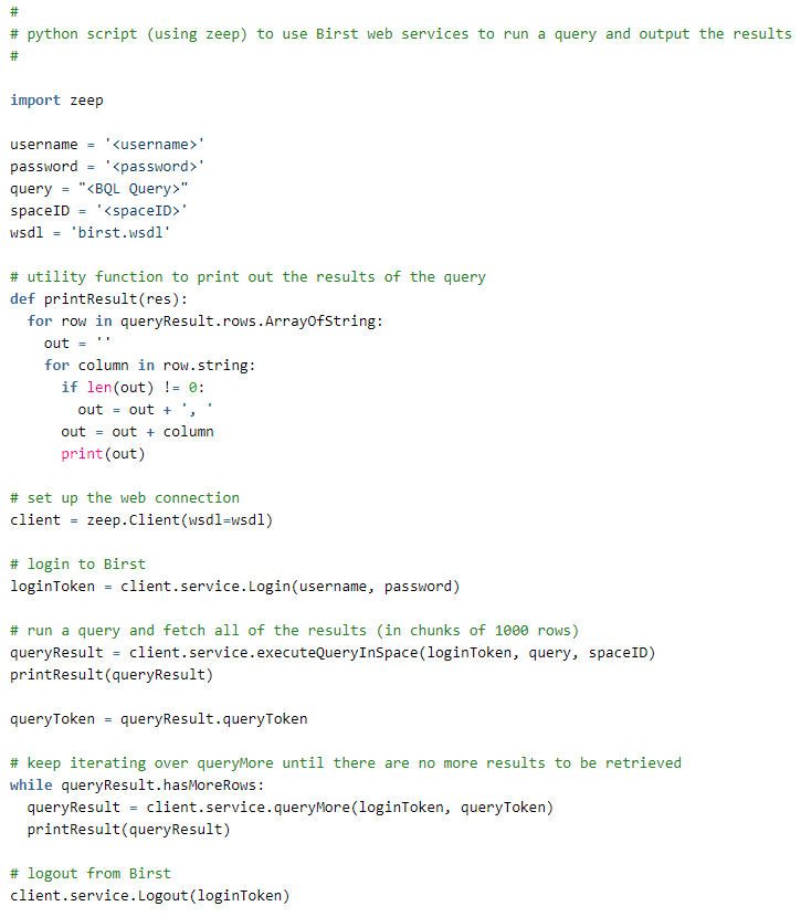 Bulk export data from Infor Birst or sending large notifications