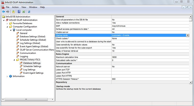 Configuración en OLAP Administration